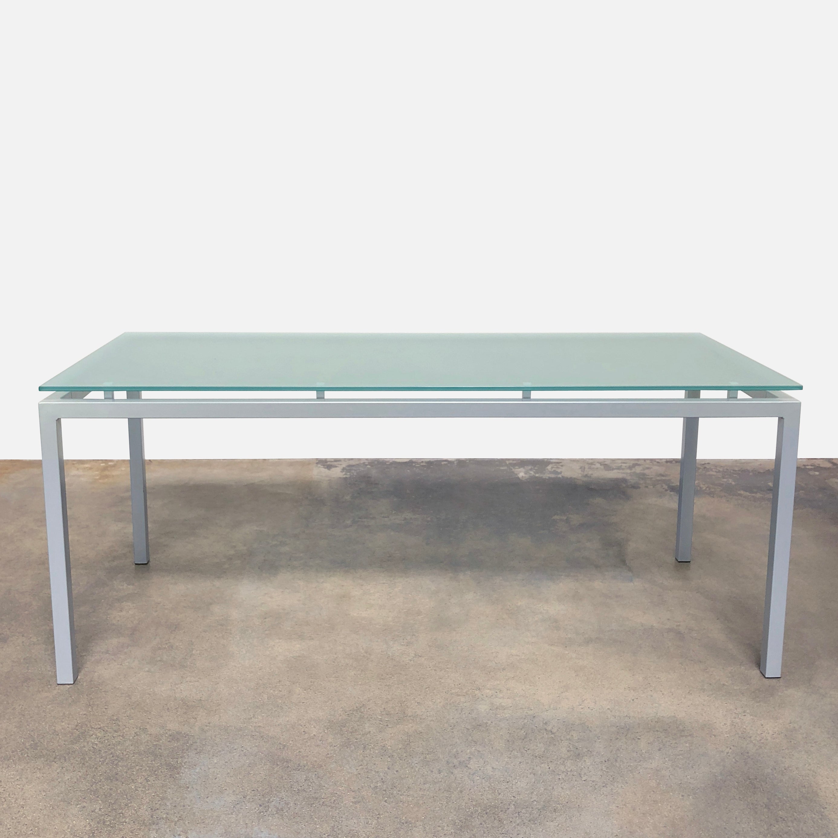 Frosted Glass Dining Table 750mm Diameter X 780mm High Frosted Glass