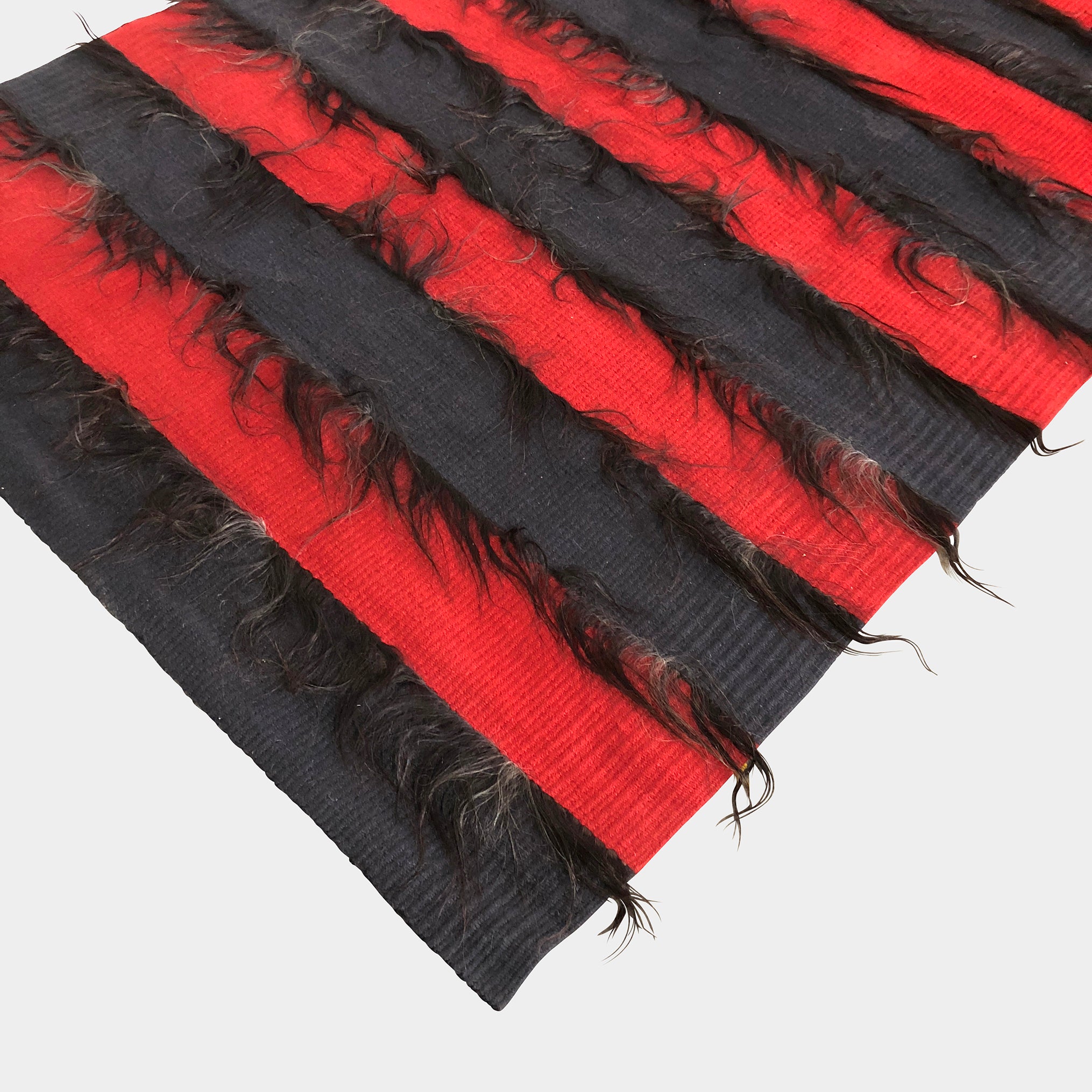 Ruckstuhl Red & Black Striped Fur Rug – Modern Resale